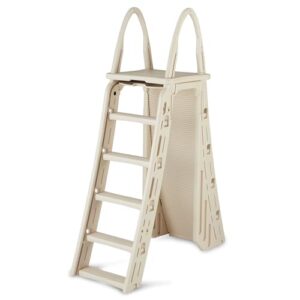 confer plastics a-frame 7200 above ground adjustable pool roll-guard safety ladder