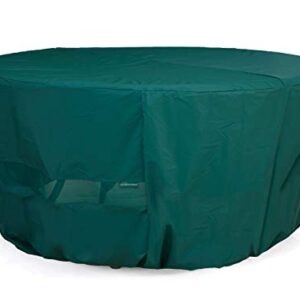 Covermates Round Firepit Cover - Light Weight Material, Weather Resistant, Elastic Hem, Fire Pit Covers-Green