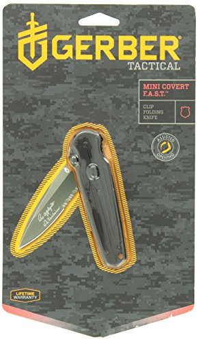 Gerber Gear Mini Covert Knife FAST, Serrated Edge, Black [22-41967]