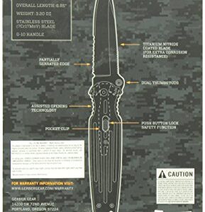 Gerber Gear Mini Covert Knife FAST, Serrated Edge, Black [22-41967]