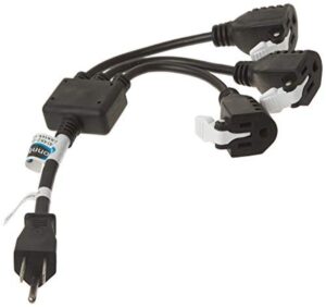 conntek 05360 1 to 3 power splitter with snap pop, 14 inches