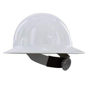 fibre-metal by honeywell e1rw supereight thermoplastic full brim hard hat with 8 pt. ratchet suspension, white