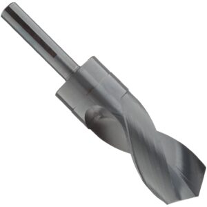 Chicago Latrobe 190F High-Speed Steel Reduced Shank Drill Bit, Black Oxide Finish, Flatted Shank, 118 Degree Conventional Point, 1-1/2" Size