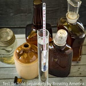 American-Made Alcohol Hydrometer Tester 0-200 Proof & Tralle Pro Series Traceable - Distilling Moonshine Alcoholmeter for Proofing Distilled Spirits