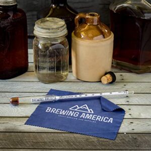 American-Made Alcohol Hydrometer Tester 0-200 Proof & Tralle Pro Series Traceable - Distilling Moonshine Alcoholmeter for Proofing Distilled Spirits