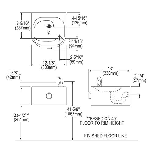 Elkay Soft Sides Single Fountain Non-Filtered Non-Refrigerated, Stainless, 1.25