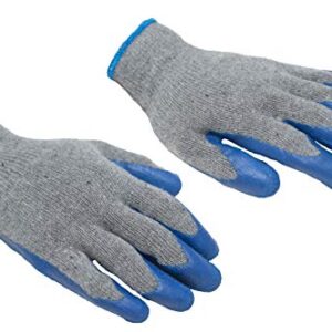 G & F Products - 3100L-DZ-Parent 12 Pairs Large Rubber Latex Double Coated Work Gloves for Construction, gardening gloves, heavy duty Cotton Blend Blue