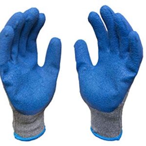 G & F Products - 3100L-DZ-Parent 12 Pairs Large Rubber Latex Double Coated Work Gloves for Construction, gardening gloves, heavy duty Cotton Blend Blue