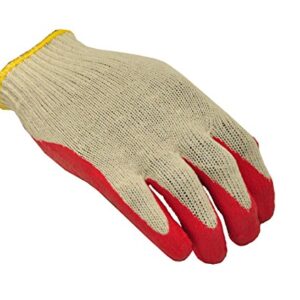 G & F Products 3106-10 String Knit Palm, Latex Dipped Nitrile Coated Work Gloves For General Purpose, 10-Pairsper Pack, Red, Large