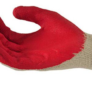 G & F Products 3106-10 String Knit Palm, Latex Dipped Nitrile Coated Work Gloves For General Purpose, 10-Pairsper Pack, Red, Large