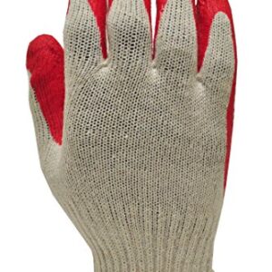 G & F Products 3106-10 String Knit Palm, Latex Dipped Nitrile Coated Work Gloves For General Purpose, 10-Pairsper Pack, Red, Large