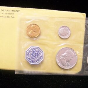 1961 P U.S. Proof 5pc Coin Set in Envelope Franklin +++