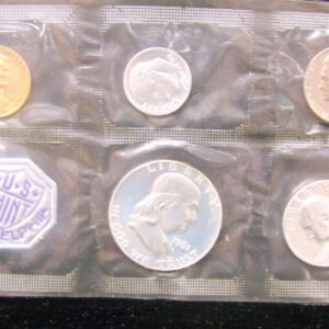 1961 P U.S. Proof 5pc Coin Set in Envelope Franklin +++