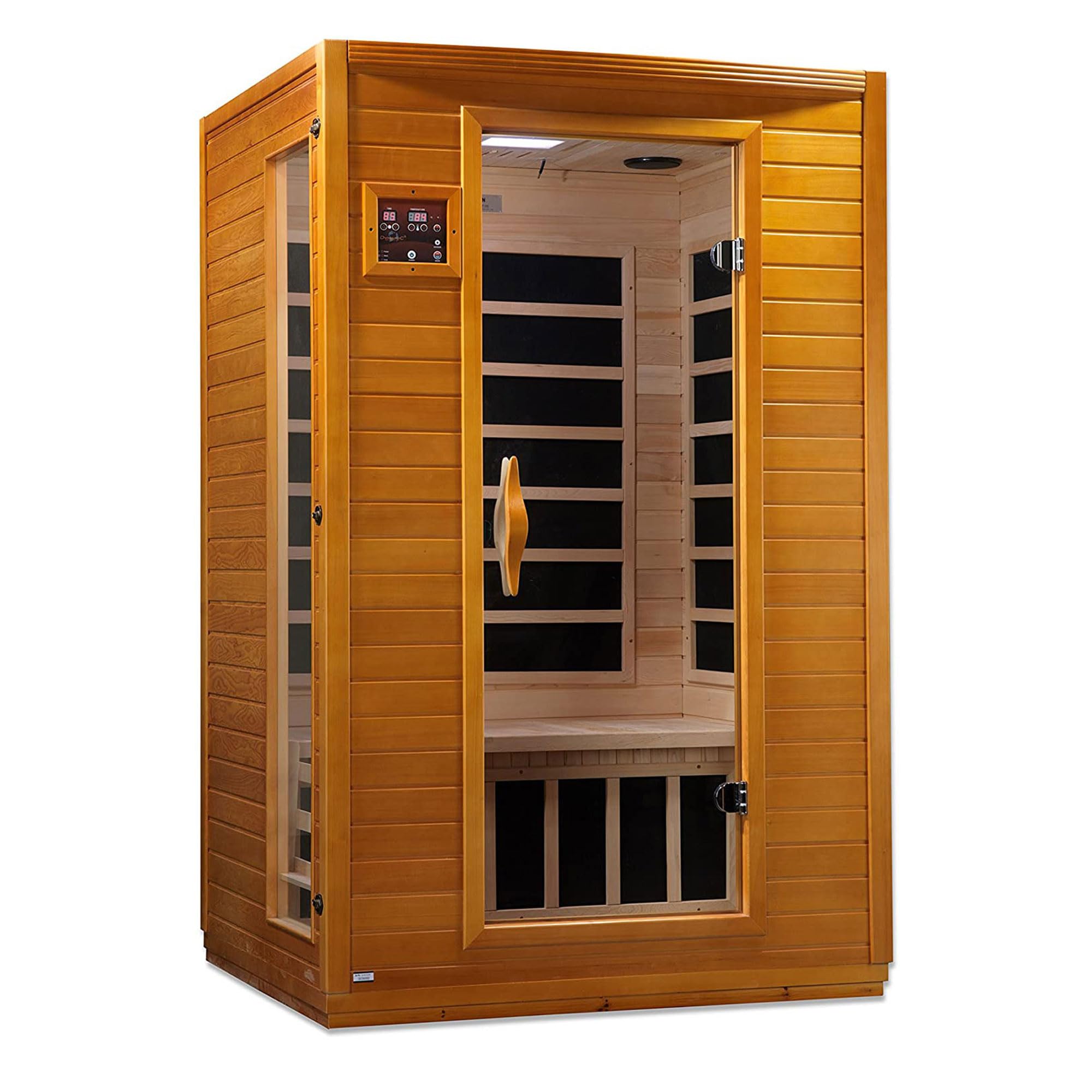 Dynamic Andora 2 Person Low EMF 6 Heating Panel Infrared Therapy Wood Dry Heat Sauna with MP3 Aux Connection for Home Spa Days - Curbside Delivery