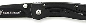 Smith & Wesson CKLPB 5.3in High Carbon S.S. Folding Knife with a 3.2in Drop Point Blade and Stainless Steel Handle for Outdoor, Tactical, Survival and EDC,Black