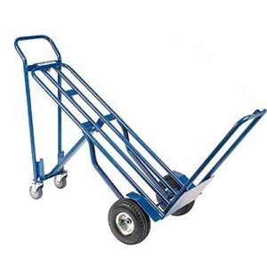 global industrial steel 3-in-1 convertible hand truck with pneumatic wheels