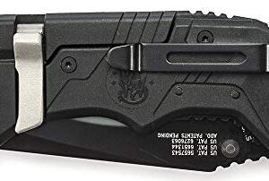 Smith & Wesson 1st Response SW911B 8.2in High Carbon S.S. Assisted Opening Knife with 3.4in Serrated Tanto Blade and Nylon Handle for Outdoor, Tactical, Survival and EDC