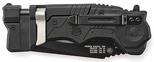 Smith & Wesson 1st Response SW911B 8.2in High Carbon S.S. Assisted Opening Knife with 3.4in Serrated Tanto Blade and Nylon Handle for Outdoor, Tactical, Survival and EDC