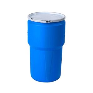 Eagle 14 Gallon High Density Polyethylene Lab Pack Barrel Drum with Metal Lever-lock Lid, 26.5" Height, 15" Diameter, Blue, 1610MB