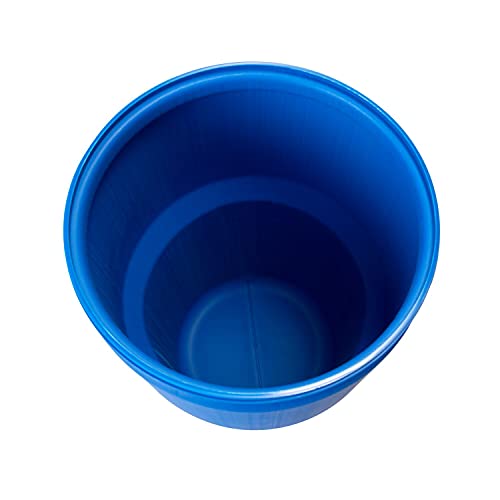 Eagle 14 Gallon High Density Polyethylene Lab Pack Barrel Drum with Metal Lever-lock Lid, 26.5" Height, 15" Diameter, Blue, 1610MB