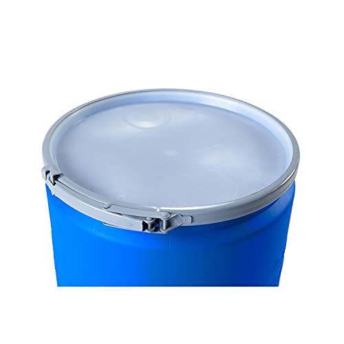 Eagle 14 Gallon High Density Polyethylene Lab Pack Barrel Drum with Metal Lever-lock Lid, 26.5" Height, 15" Diameter, Blue, 1610MB