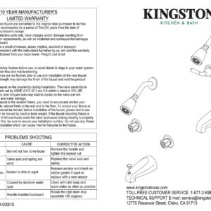 Kingston Brass KB235AX Tub and Shower Faucet with 3-Cross Handle, Oil Rubbed Bronze,5-Inch Spout Reach