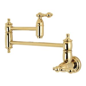 kingston brass ks3102al restoration pot filler, polished brass