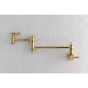 Kingston Brass KS3102AL Restoration Pot Filler, Polished Brass