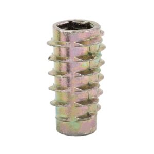 e-z lok knife threaded insert for soft wood, zinc hex-flush thread inserts 1/4-20 internal threads, 0.789" length pack of 50