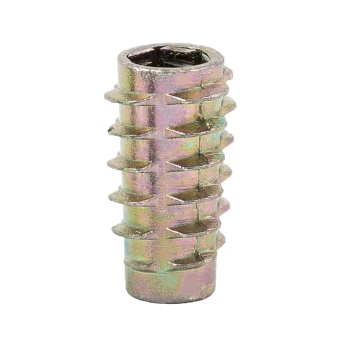 E-Z LOK Knife Threaded Insert for Soft Wood, Zinc Hex-Flush Thread Inserts 1/4-20 Internal Threads, 0.789" Length Pack of 50