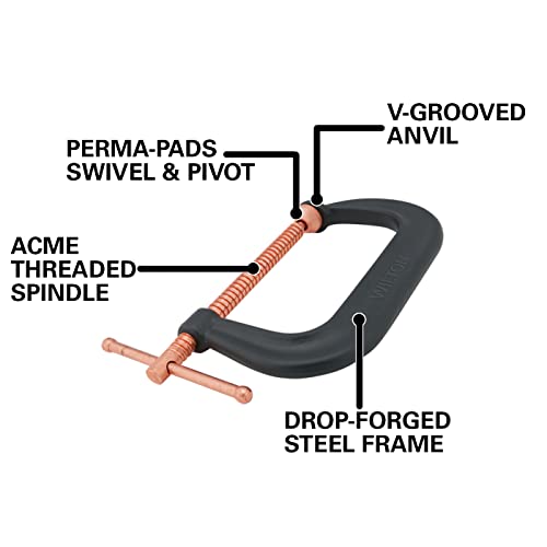 WILTON Spark-Duty Drop-Forged C-Clamp, 2-1/8" Opening, 2-1/4" Throat (14215)