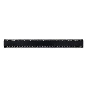 alumicolor aluminum desk ruler, 12in, black