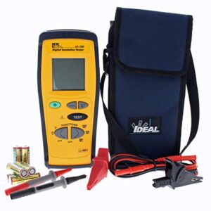 IDEAL INDUSTRIES INC. 61-795 Hand-held Insulation Tester, 250/500/1000V test voltages,Yellow, General Duty