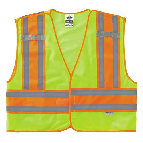 Public Safety Reflective Vest, High Visibility, ANSI Compliant, Breakaway, 6XL/7XL, Ergodyne GloWear 8245PSV,Lime