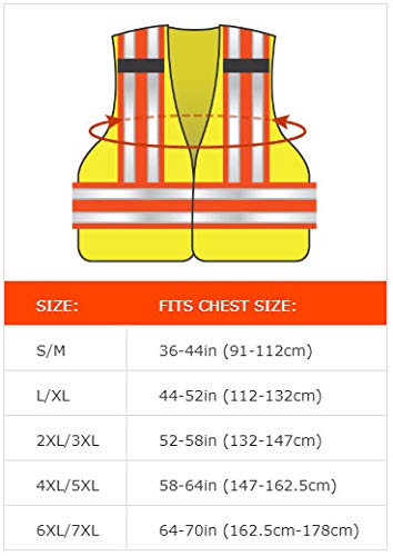 Public Safety Reflective Vest, High Visibility, ANSI Compliant, Breakaway, 6XL/7XL, Ergodyne GloWear 8245PSV,Lime