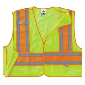 Public Safety Reflective Vest, High Visibility, ANSI Compliant, Breakaway, 6XL/7XL, Ergodyne GloWear 8245PSV,Lime