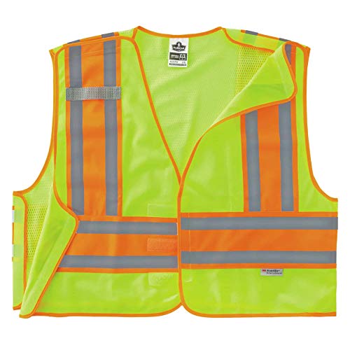 Public Safety Reflective Vest, High Visibility, ANSI Compliant, Breakaway, 6XL/7XL, Ergodyne GloWear 8245PSV,Lime