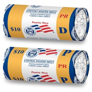 2009 puerto rico quarter two roll set r64 p/d us mint 80 bu coins