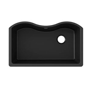 elkay elgus3322rbk0 quartz classic single bowl undermount sink, black