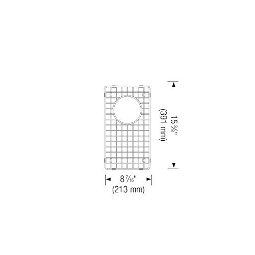 BLANCO 224406 Stainless Steel Grid (Precision 16" sinks) Accessory, 8.44" L X 15.38" W X 1.34" H