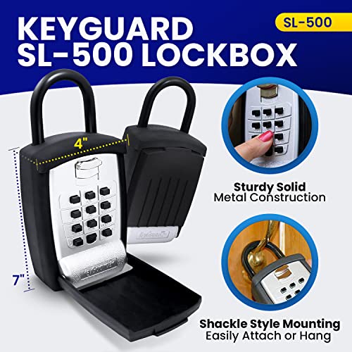 KeyGuard SL-500 Punch Button Lockbox, Black Finish, Shackle