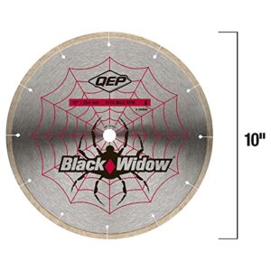 QEP 10" Black Widow Premium-Grade, Thin Rim Diamond Blade for Wet Cutting of Porcelain, Ceramic, Granite and Marble Tile