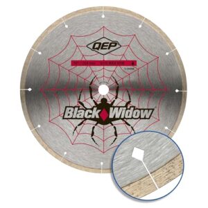 QEP 10" Black Widow Premium-Grade, Thin Rim Diamond Blade for Wet Cutting of Porcelain, Ceramic, Granite and Marble Tile