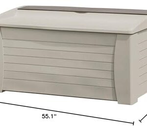 Suncast 127 Gallon Outdoor Resin Deck Storage Box, Taupe