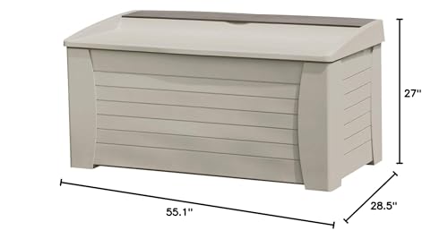 Suncast 127 Gallon Outdoor Resin Deck Storage Box, Taupe