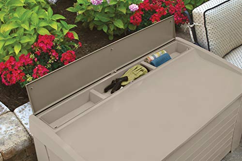 Suncast 127 Gallon Outdoor Resin Deck Storage Box, Taupe