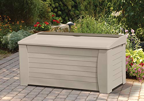 Suncast 127 Gallon Outdoor Resin Deck Storage Box, Taupe