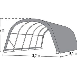 ShelterLogic Round Style Run-in Shelter, Green, 12 x 20 x 8 ft.