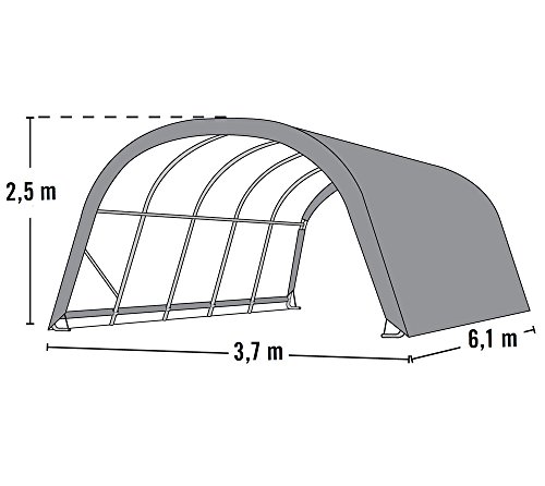 ShelterLogic Round Style Run-in Shelter, Green, 12 x 20 x 8 ft.