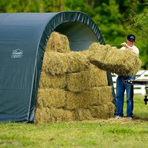 ShelterLogic Round Style Run-in Shelter, Green, 12 x 20 x 8 ft.